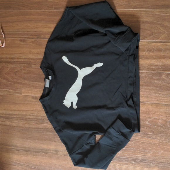 Puma | Tops | Puma Dry Fit Cropped Sweatshirt Black And White | Poshmark
